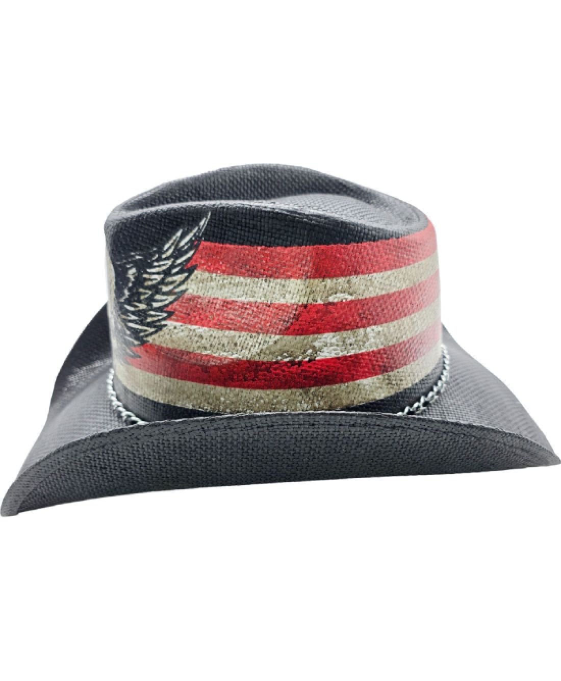 Straw Western Skull US Flag