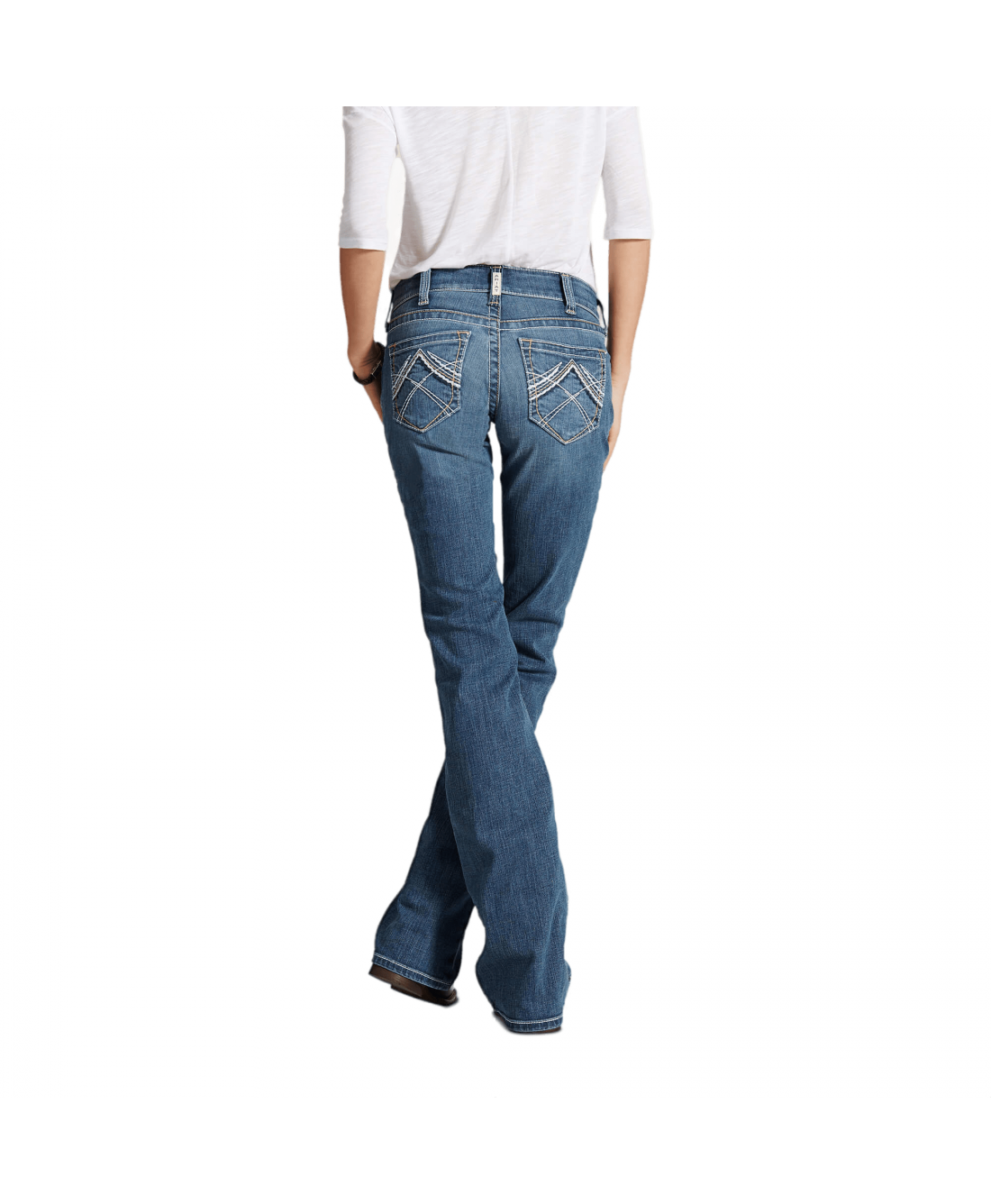 Ariat R.E.A.L. Mid Rise Stretch Whipstitch Boot Cut Jean