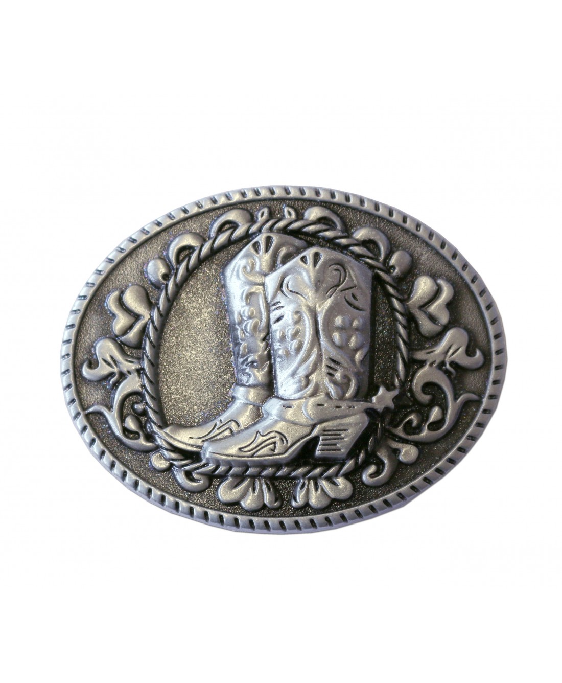 Belt Buckle - Cowboy Boots Scroll