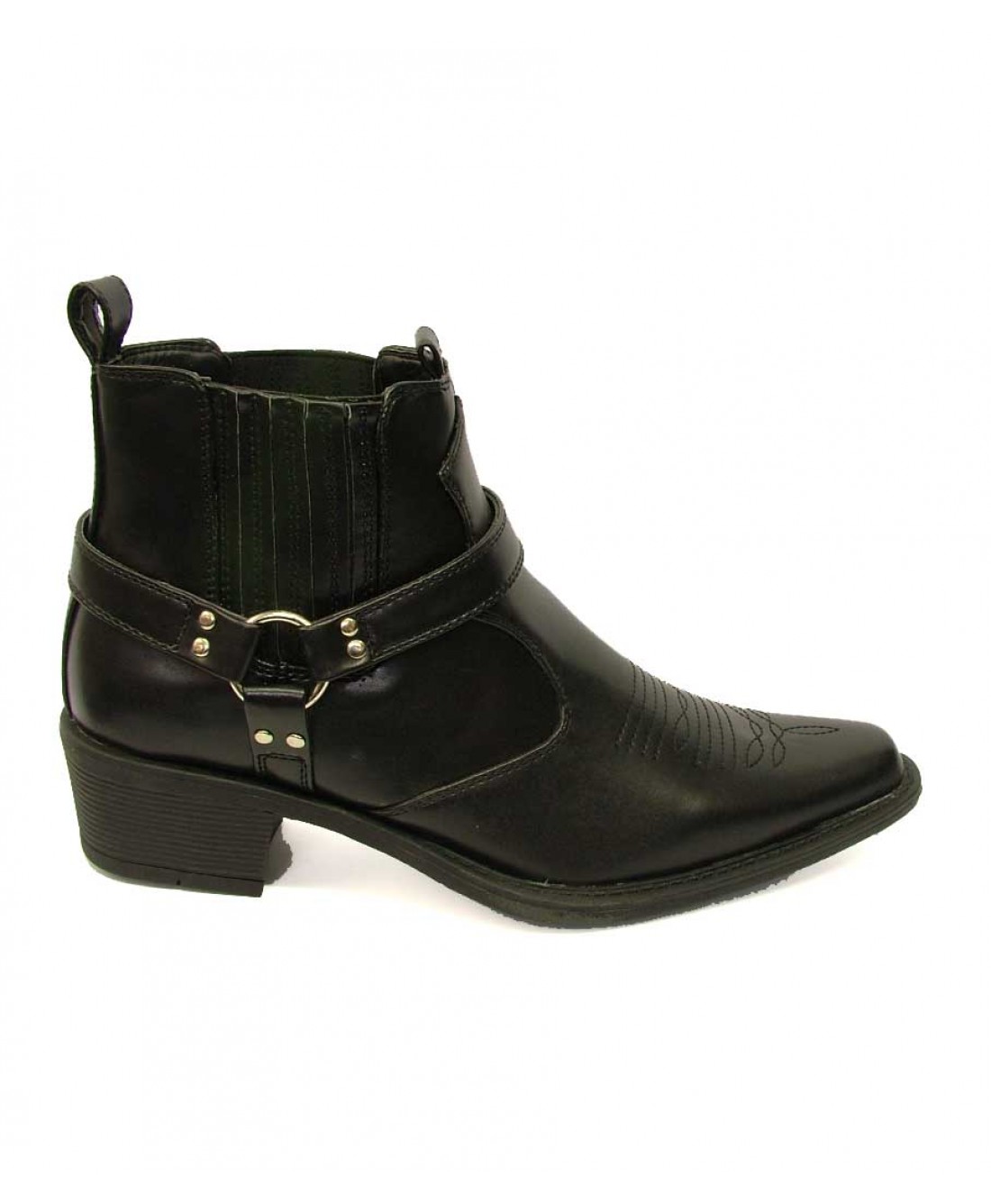 U.S.Brass - Eastwood Men's Ankle Cowboy Boot Black