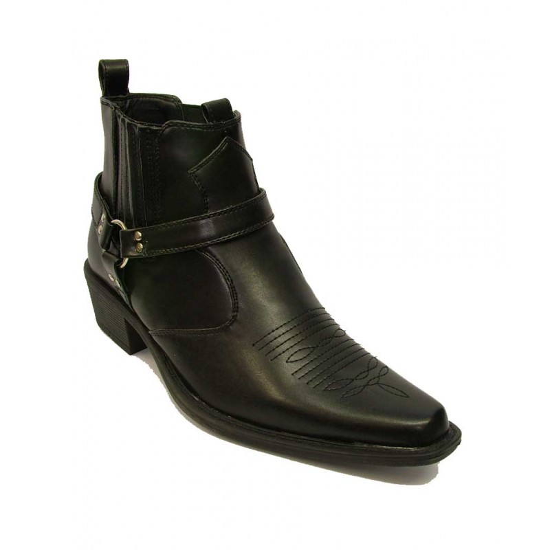 U.S.Brass - Eastwood Men's Ankle Cowboy Boot Black
